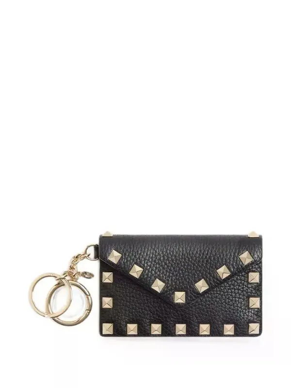 Valentino Garavani Rockstud Charm In Grainy Calfskin - Black
