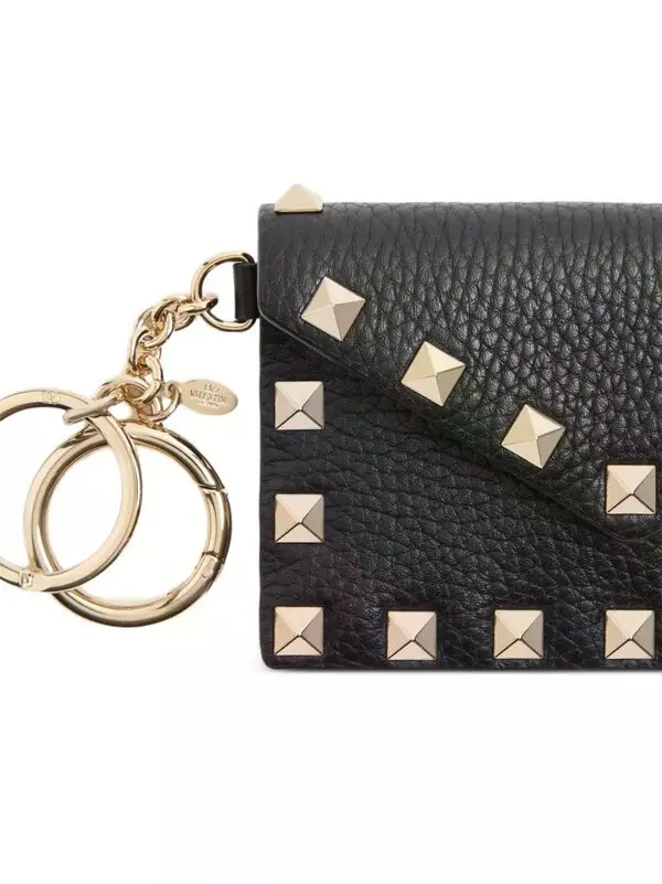 Valentino Garavani Rockstud Charm In Grainy Calfskin - Black
