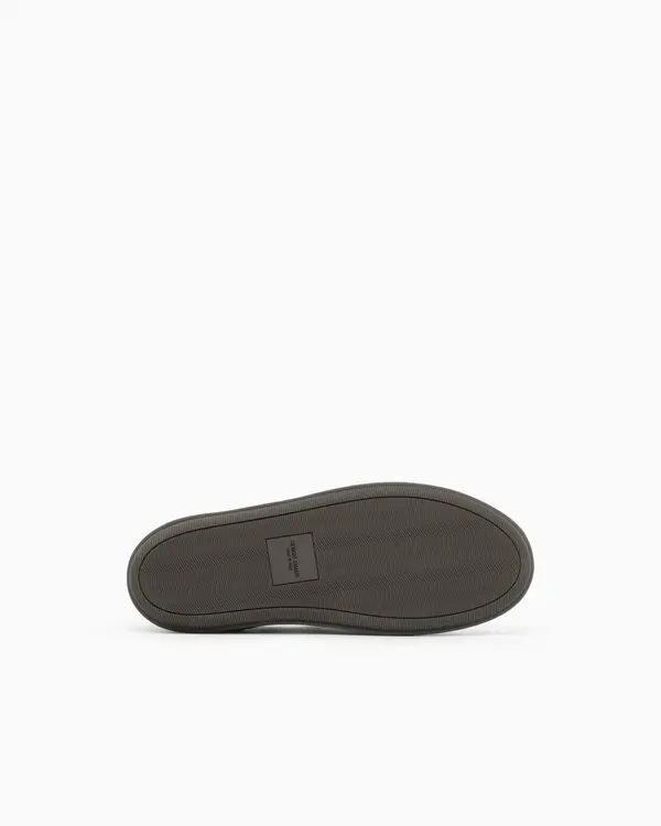 Giorgio Armani Slipper In Leather With A Rubber Sole - Brown