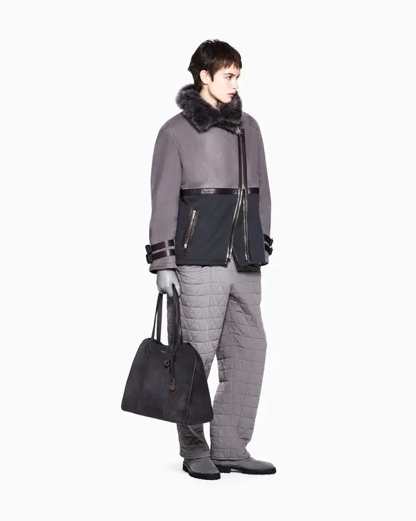 Giorgio Armani Lace-up Split Leather Boots