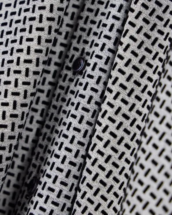 Giorgio Armani Regular Fit Cotton Jersey Shirt With Geometric Flock Print - Patterned