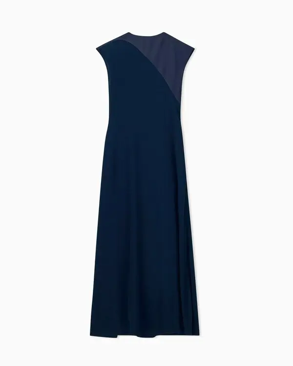 Giorgio Armani Dress With Draped Side In Viscose Jersey And Satin