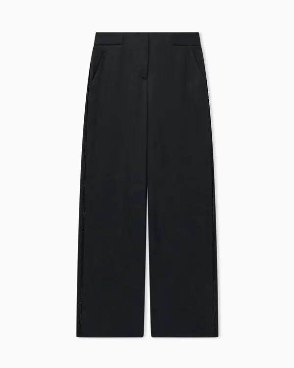 Giorgio Armani Embroidered Trouser Sera Regular Fit Satin Rhinestone Trim