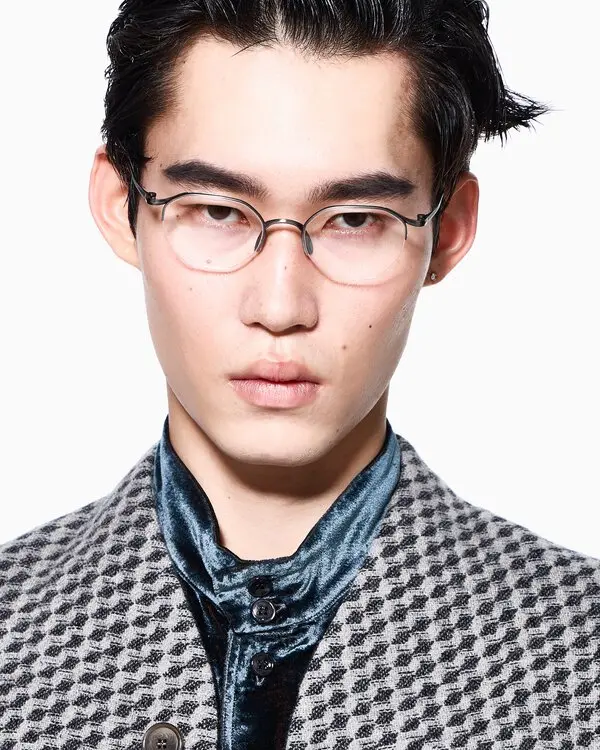 Giorgio Armani Blazer Regular Fit Geometric Wool And Cashmere Jacquard