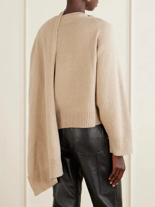 Altuzarra Scarf-detailed" Organic Cotton Knitted Sweater - Neutrals