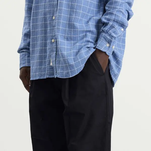 Folk Drawcord Loose Trouser - Navy Ripstop