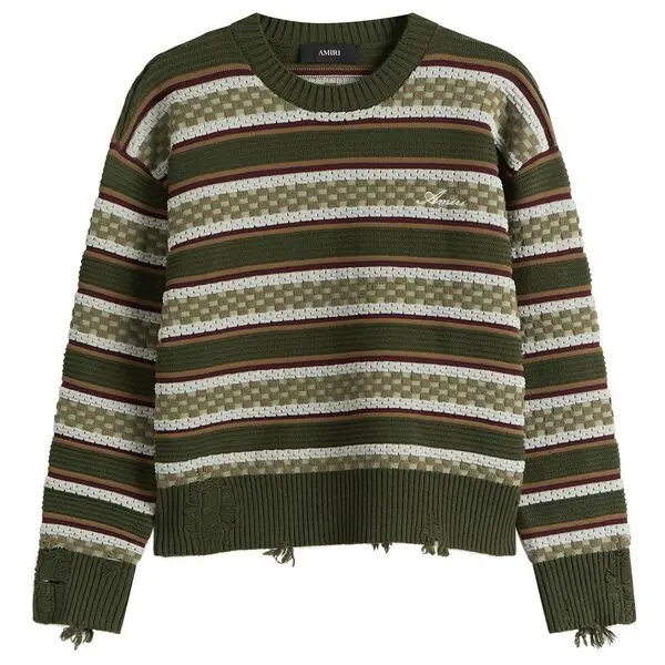 Amiri Western Logo Striped Sweater