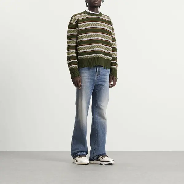 Amiri Western Logo Striped Sweater