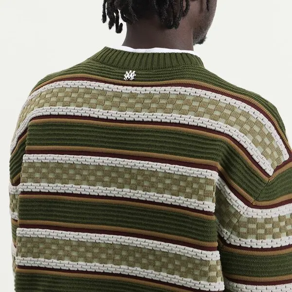 Amiri Western Logo Striped Sweater