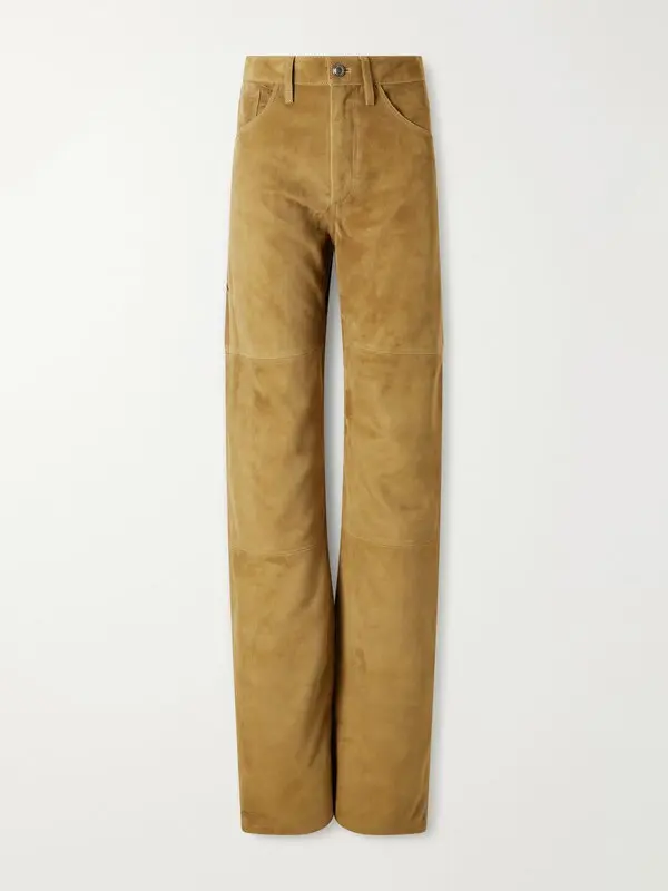Altuzarra Mills Suede Straight-leg Pants - Brown