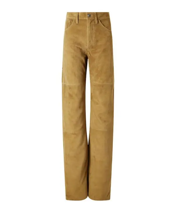 Altuzarra Mills Suede Straight-leg Pants - Brown