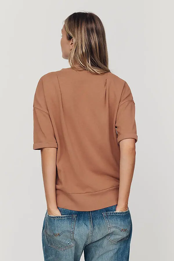 Wilt 100% Cotton V-neck Top - Tan