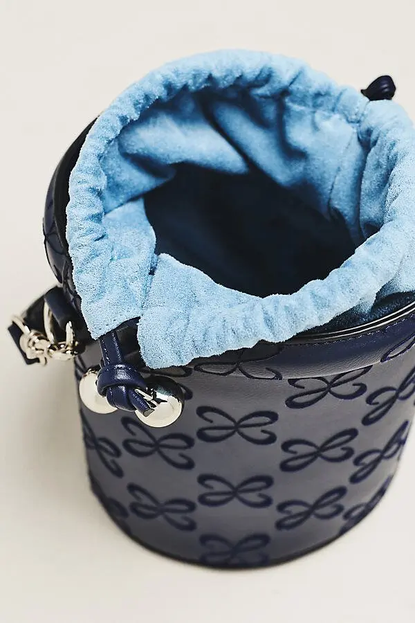 Maeve Faux-leather Bucket Bag - Navy