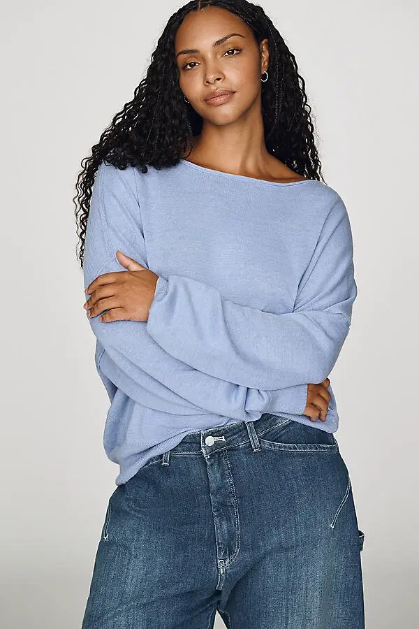Anthropologie Haley Cotton Len Sweater - Chambray