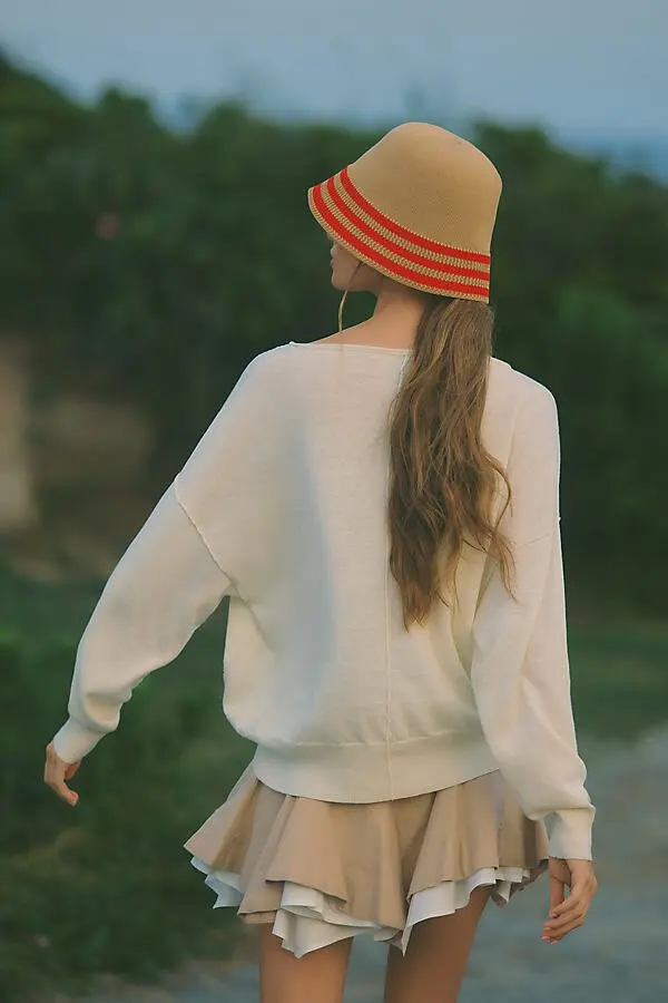 Anthropologie Haley Cotton Len Sweater - Egret