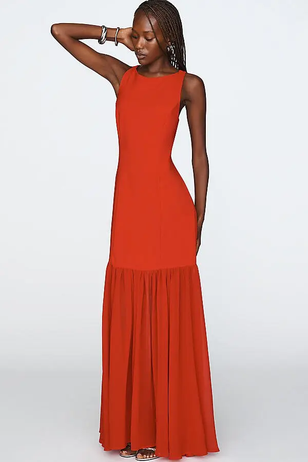 HUTCH Emilia Pleated Maxi Dress