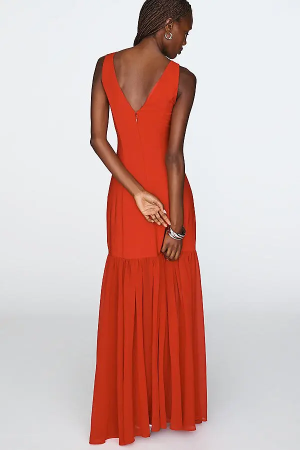 HUTCH Emilia Pleated Maxi Dress