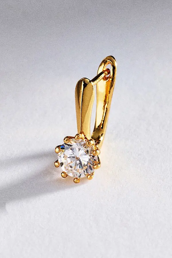 Anthropologie Solitaire Crystal Drop Earrgs - Gold