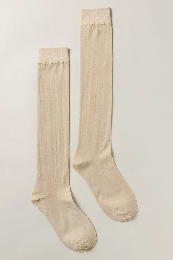 HIGH HEEL JUNGLE Glitter Sheer Socks - Khaki