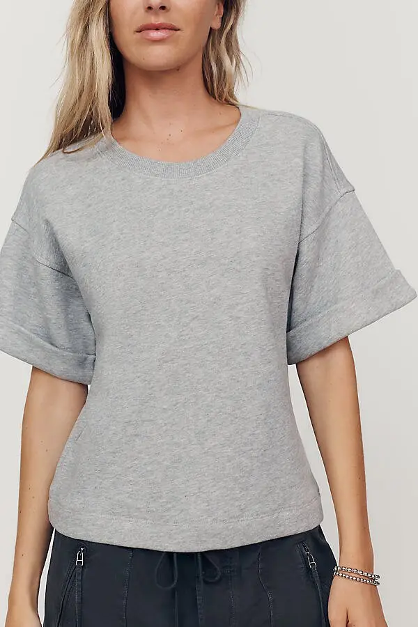 NATION LOS ANGELES Bane 100% Cotton Tee - Heather Grey