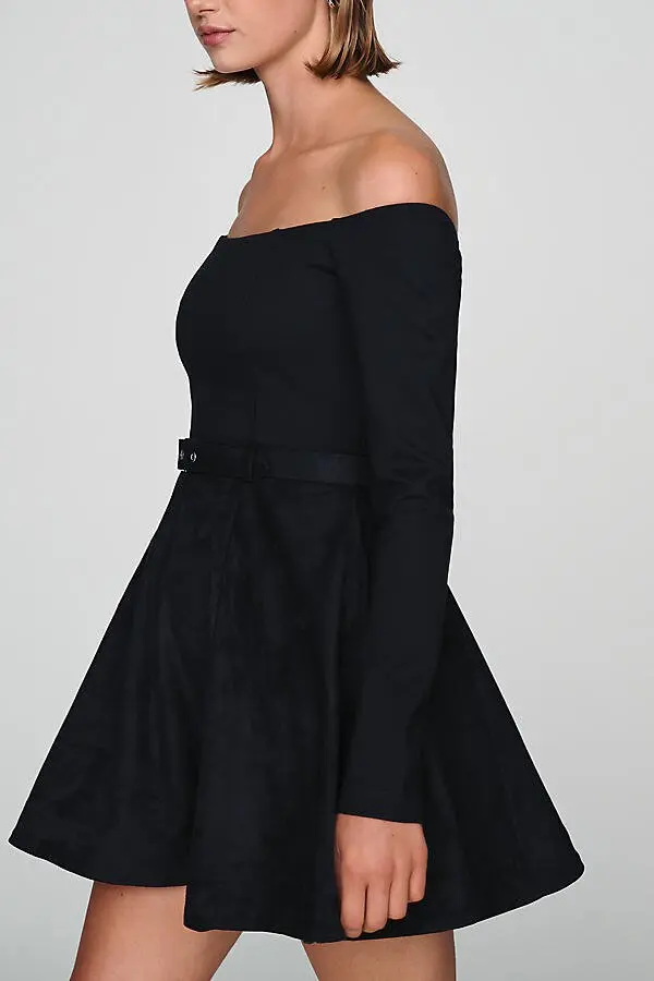 Maeve Faux-suede Belted Mi Dress
