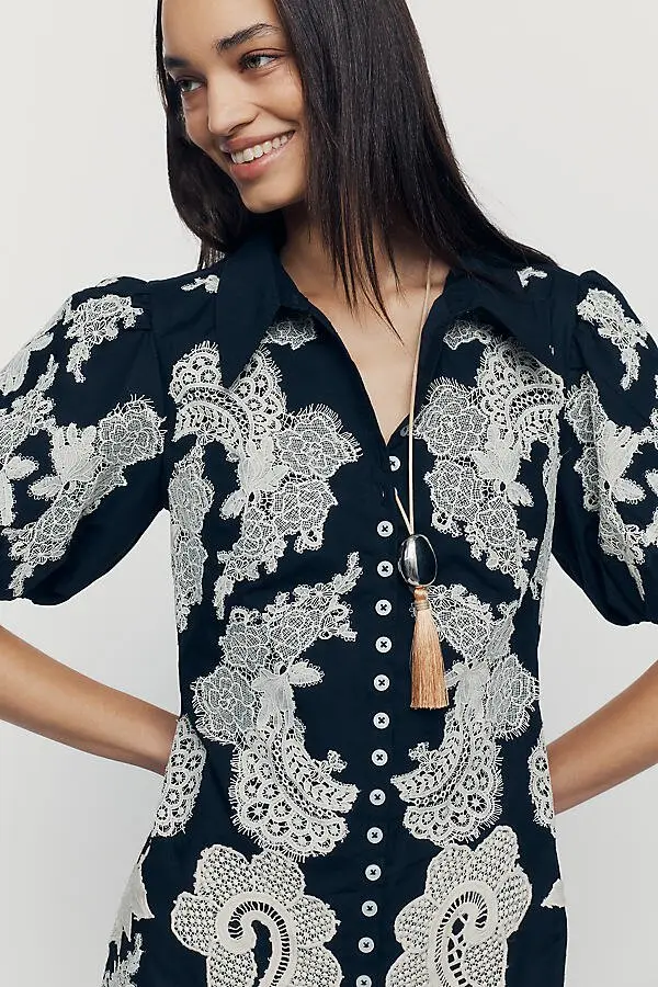Anthropologie Appliqué Midi Dress