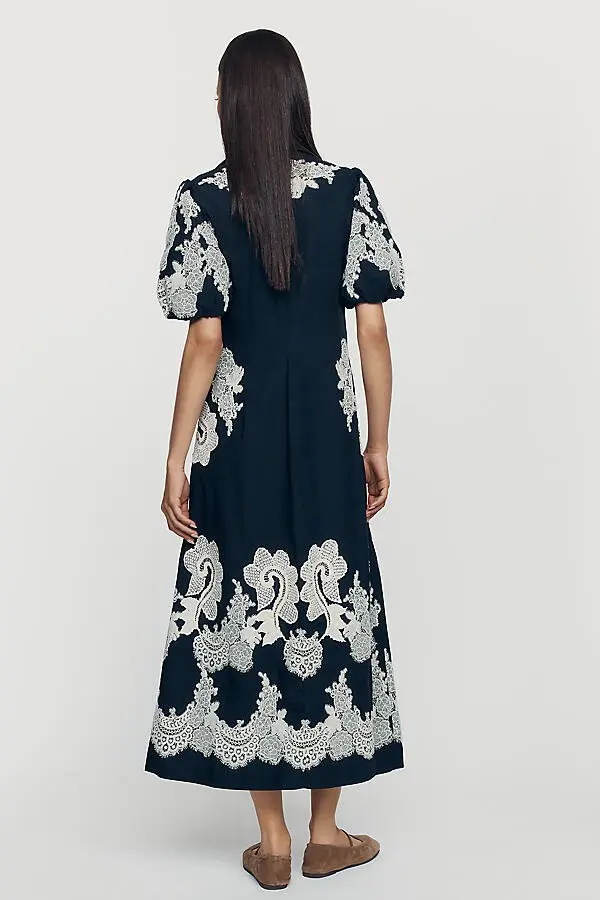 Anthropologie Appliqué Midi Dress