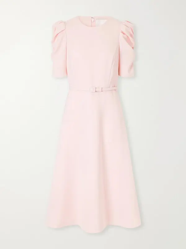 Carolina Herrera Belted Crepe Midi Dress