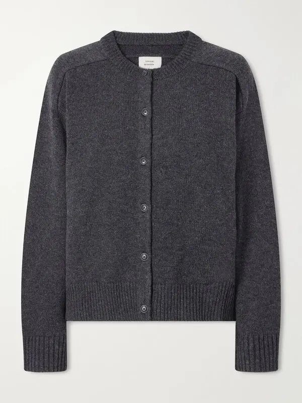 Loulou De Saison Aidar Merino Wool And Cashmere-blend Cardigan - Gray