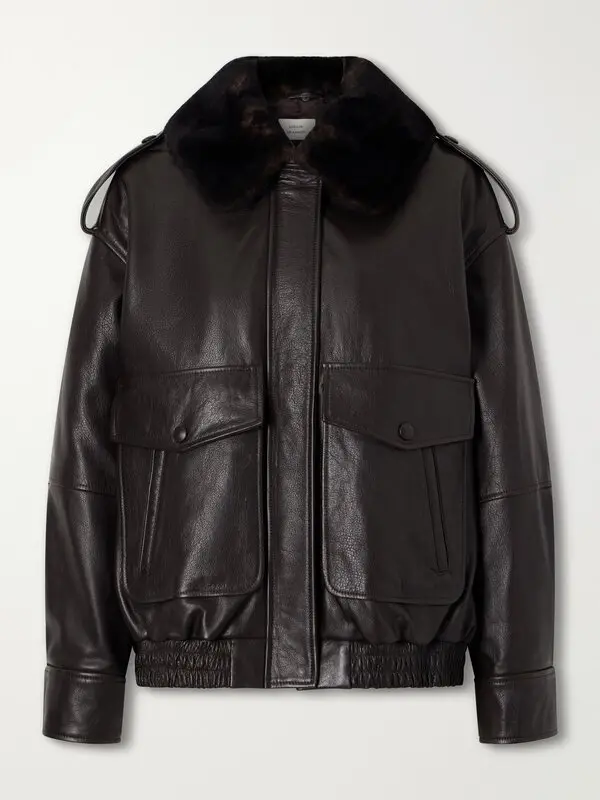Loulou De Saison Russo Shearling-trimmed Leather Jacket