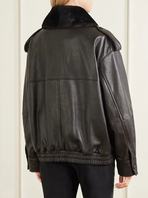Loulou De Saison Russo Shearling-trimmed Leather Jacket