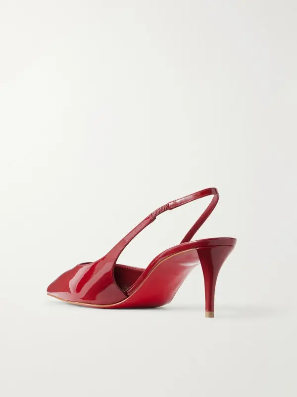 CHRISTIAN LOUBOUTIN Miss Z 60 Patent Leather Slingback Pumps - Red