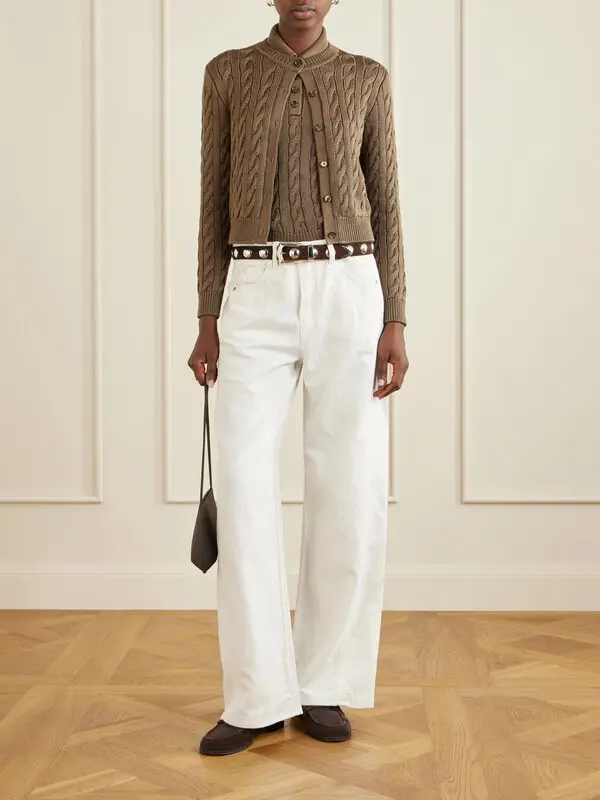 Ralph Lauren Cable-knit Halterneck Stretch-silk Polo