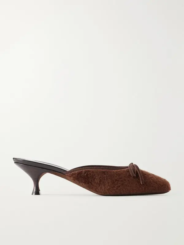 HERBERT LEVINE 24/7 50 Bow-detail Shearling Mules