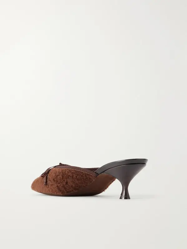 HERBERT LEVINE 24/7 50 Bow-detail Shearling Mules