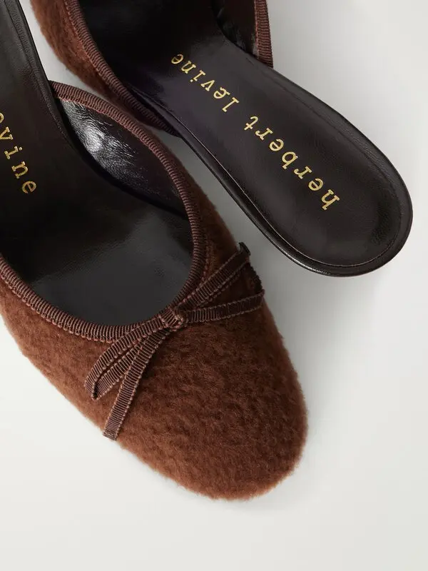 HERBERT LEVINE 24/7 50 Bow-detail Shearling Mules