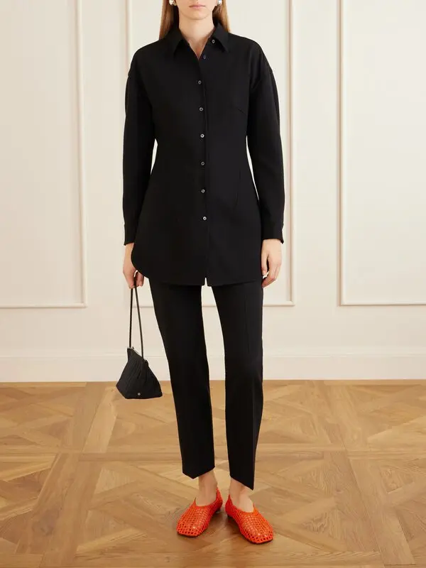 Max Mara Mxmacino" Wool-blend Slim-leg Pants - Black