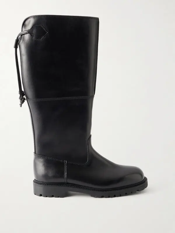 RIER Forest Leather Knee-high Boots With Lug Sole