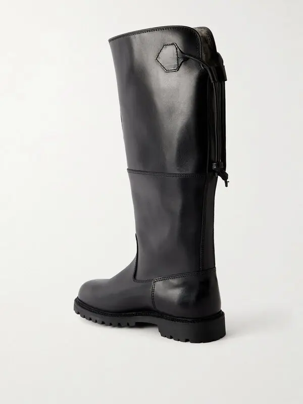 RIER Forest Leather Knee-high Boots With Lug Sole