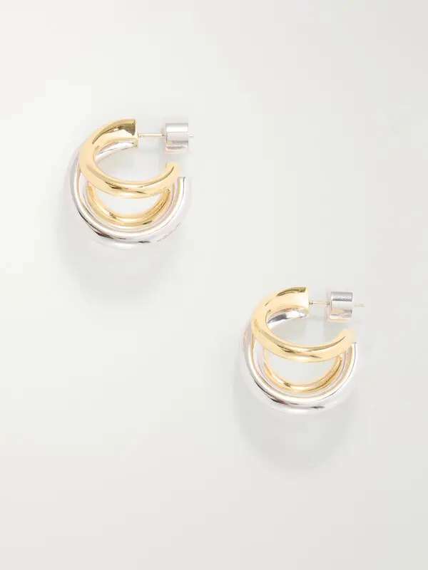 JENNIFER FISHER Triple Lilly Hoop Earrings - Gold