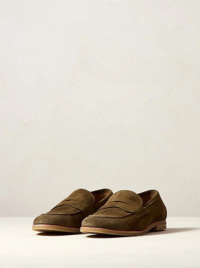BOS & CO S Rhett Suede Loafers - Olive