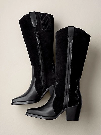 BOS & CO Wynona Suede Boots - Black