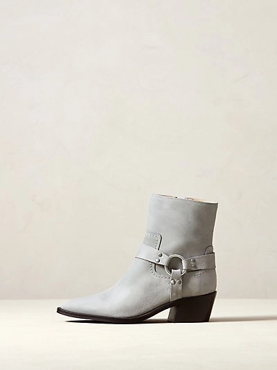 BOS & CO S Belle Leather Boots - Light Grey