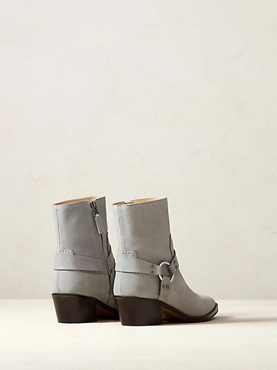 BOS & CO S Belle Leather Boots - Light Grey