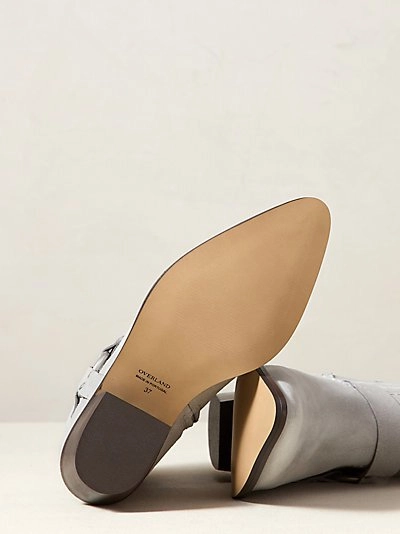 BOS & CO S Belle Leather Boots - Light Grey