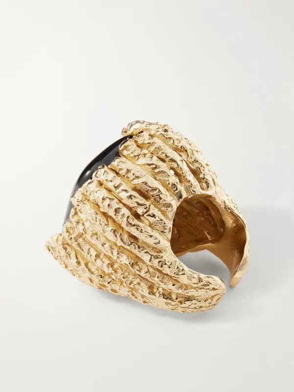 PAOLA SIGHINOLFI 18-karat -plated Pewter Resin Ring