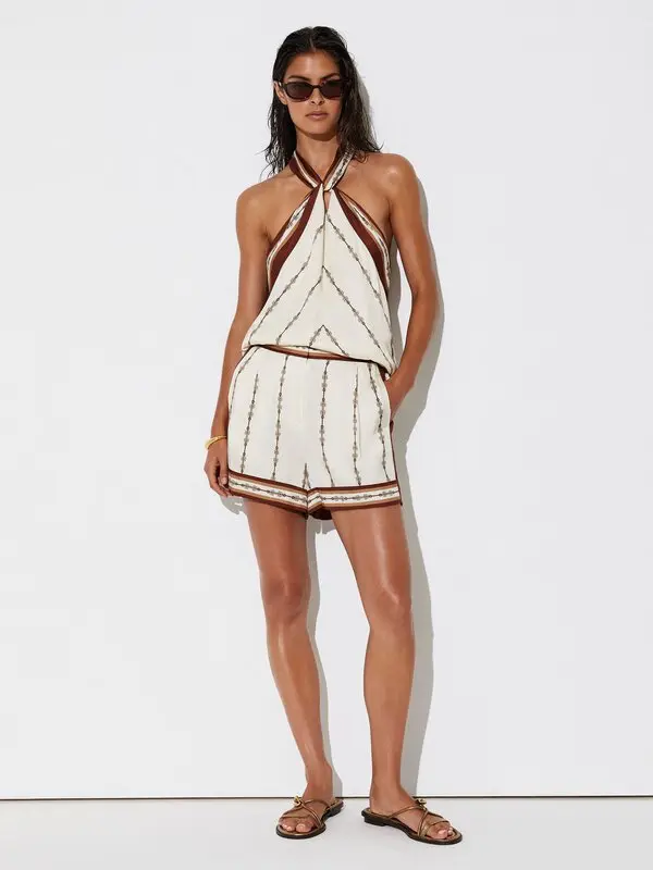 REISS Jayce Chain-print Shorts