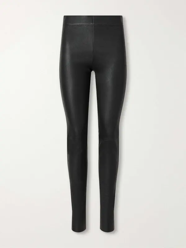 JOSEPH Paneled Stretch-leather Mid-rise Skinny-leg Pants