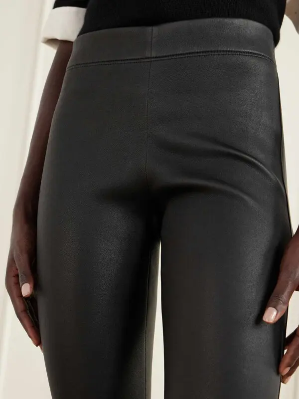 JOSEPH Paneled Stretch-leather Mid-rise Skinny-leg Pants