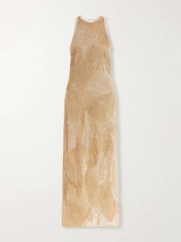 CLIO PEPPIATT Delphine Embellished Stretch-mesh Gown